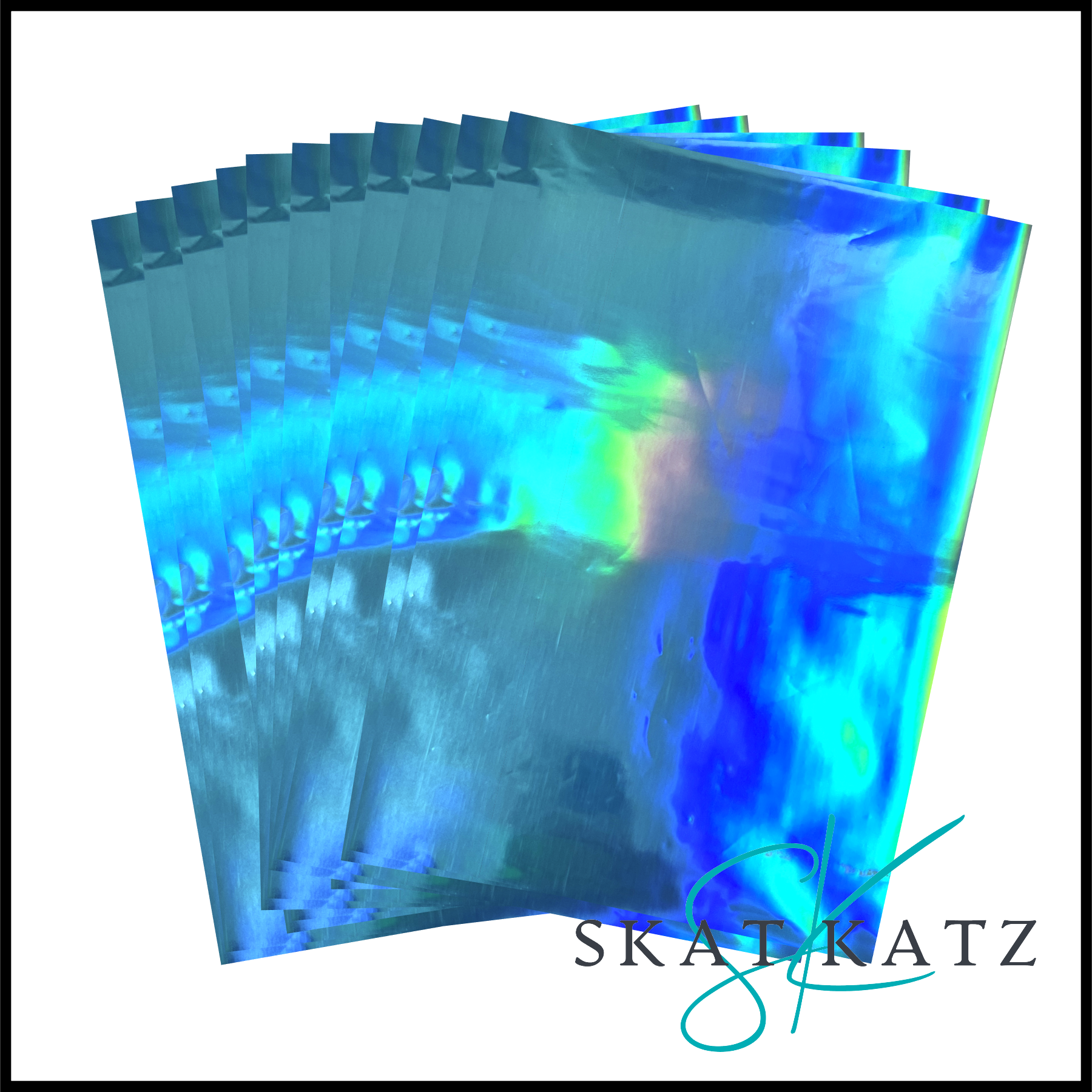 Heat Reactive Foil - A4 10pk - Holo Baby Blue – Skat Katz